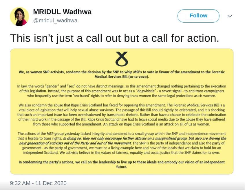 Mridul Wadhwa, Rape Crisis Scotland, For Women Scotland, Edinburgh Rape ...